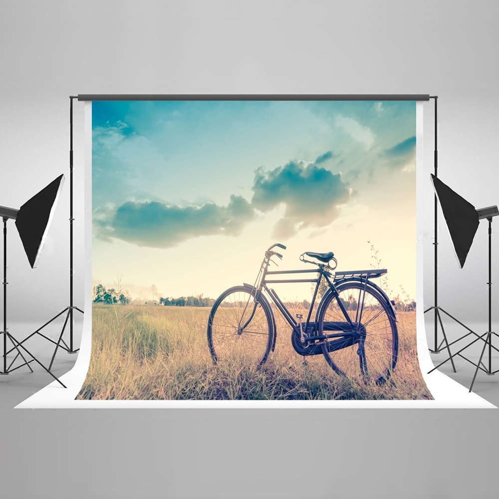 Scenic Backdrops 7x5ft Black Retro Style Bike Photographic Backgrounds ...