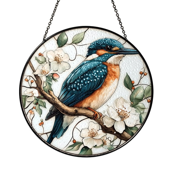 Scenic Bird Stained Glass Style Window Suncatcher - Walmart.com