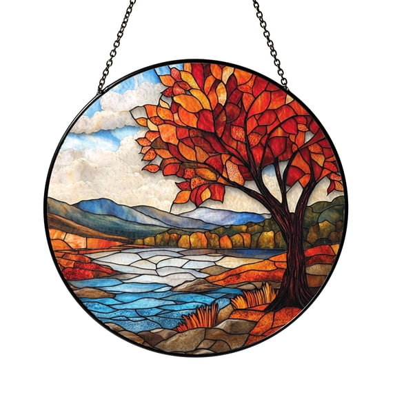 Scenic Coastline Stained Glass Style Window Suncatcher - Walmart.com