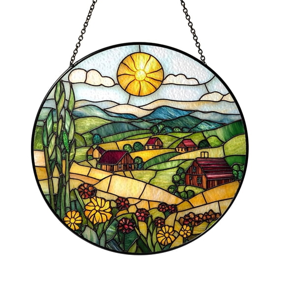 Scenic Countryside Meadow Glass Suncatcher - Walmart.com
