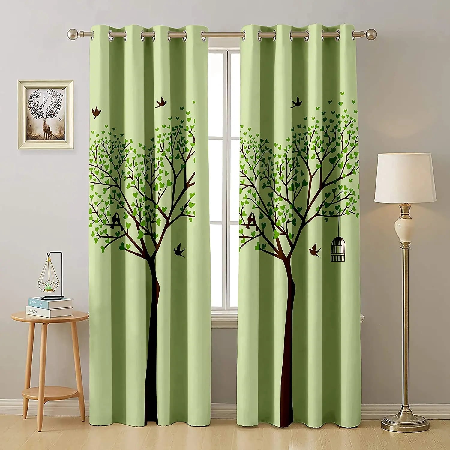 Scenic Curtains for Bedroom Window Curtains for Living Room Green ...