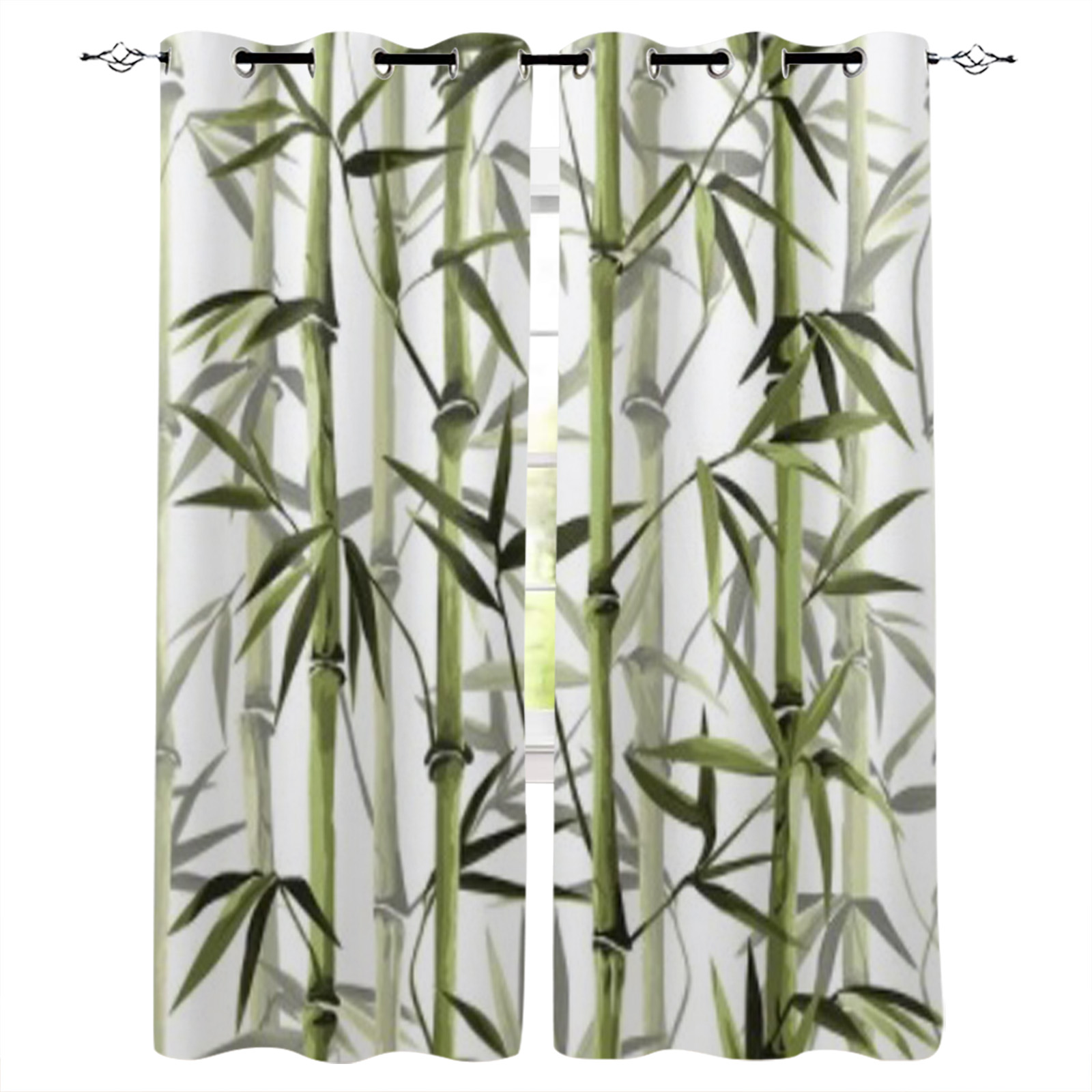 Scenic Curtains for Bedroom Window Curtains for Living Room Green ...