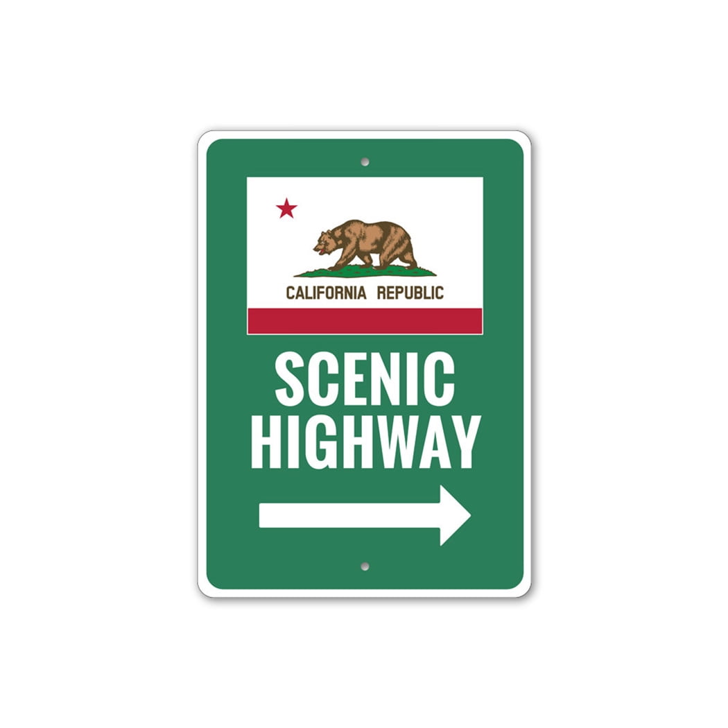 Scenic Highway California State Sign, Directional Arrow Aluminum Metal ...