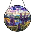 Scenic Lavender Fields Stained Glass Window Suncatcher, Nature Inspired ...
