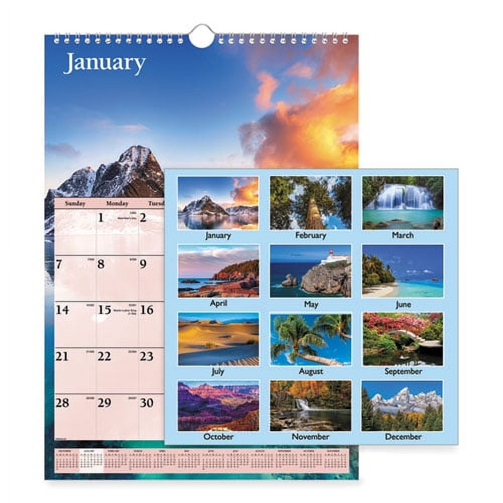 Scenic Monthly Wall Calendar, Scenic Landscape Photography, 12 x 17 ...