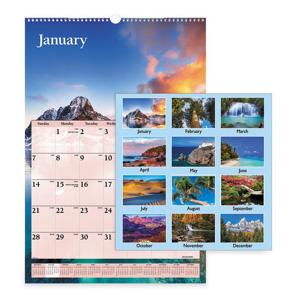 Scenic Monthly Wall Calendar, Scenic Landscape Photography, 15.5 x 22. ...