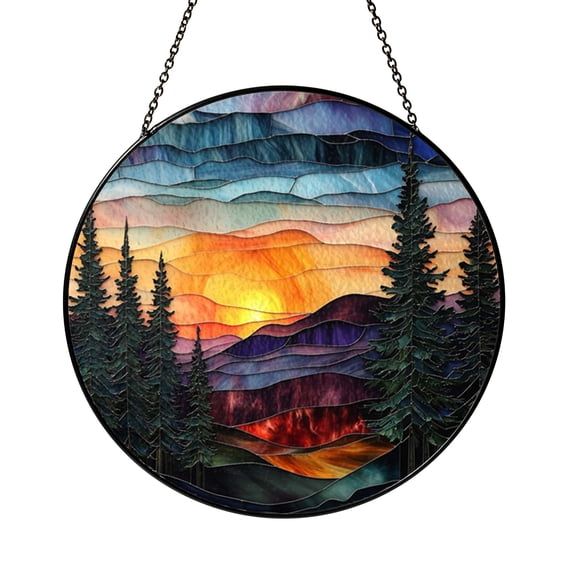 Scenic Mountain Glass Suncatcher – Nature Window Art - Walmart.com