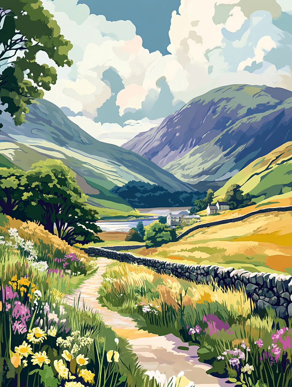 Scenic Mountain Path Canvas Wall Art， Perfect for Living Room， Bedroom ...