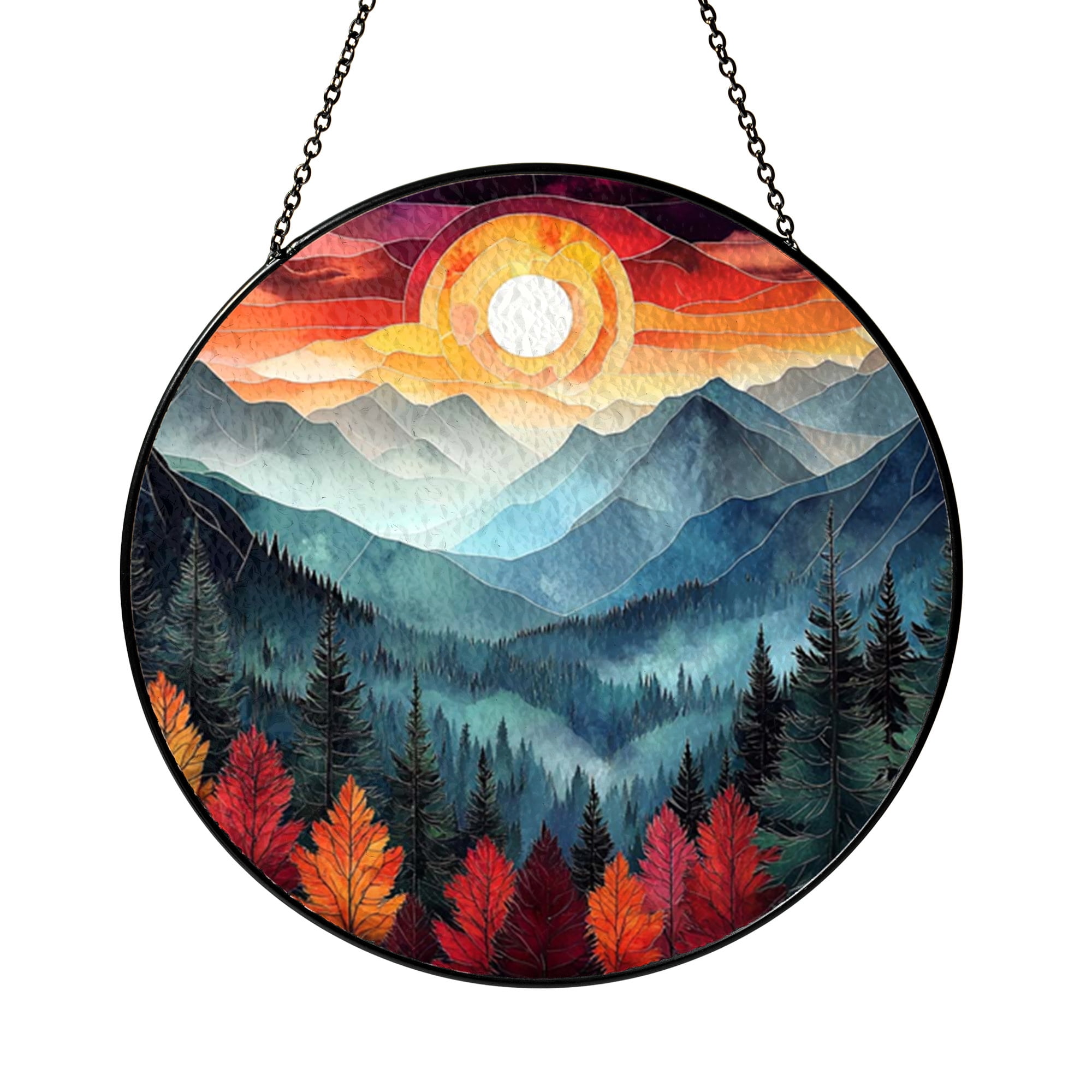 Scenic Mountain Range Window Hanging – Decorative Glass Art - Walmart.com