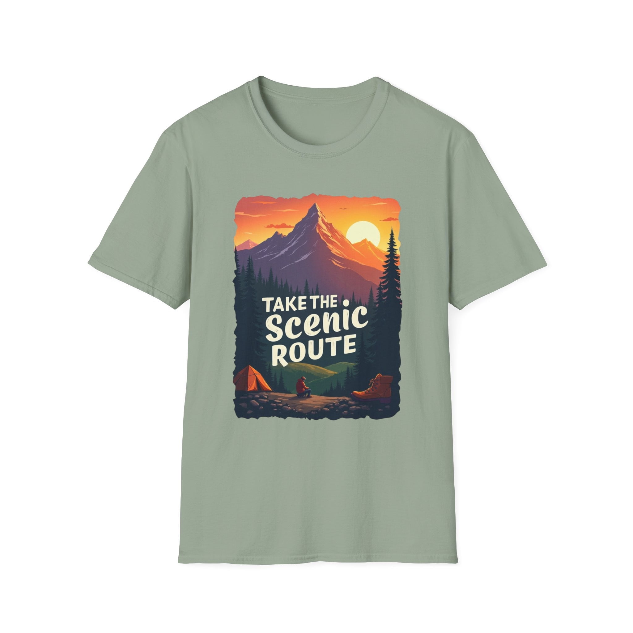 Scenic Route T-Shirt (4XL, Navy) - Walmart.com