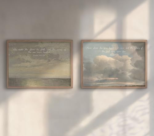 | Scenic Scripture Art Set of 6 | Bible Verse Wall Art, Inspirational ...