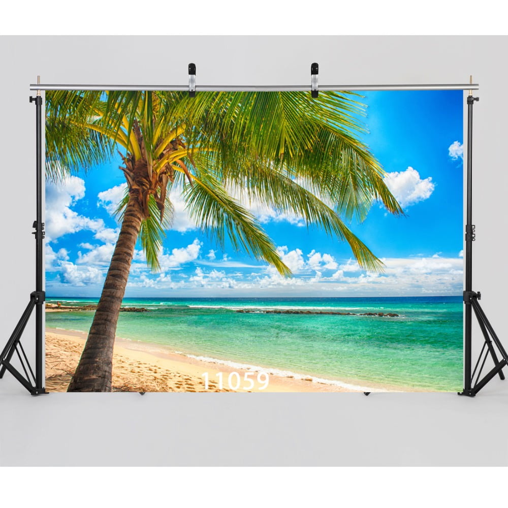 Scenic Seaside Palm Tree Vinyl Photography Backdrops Photo Booth ...