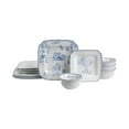 222 Fifth Scenic Toile Blue Porcelain 12-Piece Dinnerware Set - Walmart.com