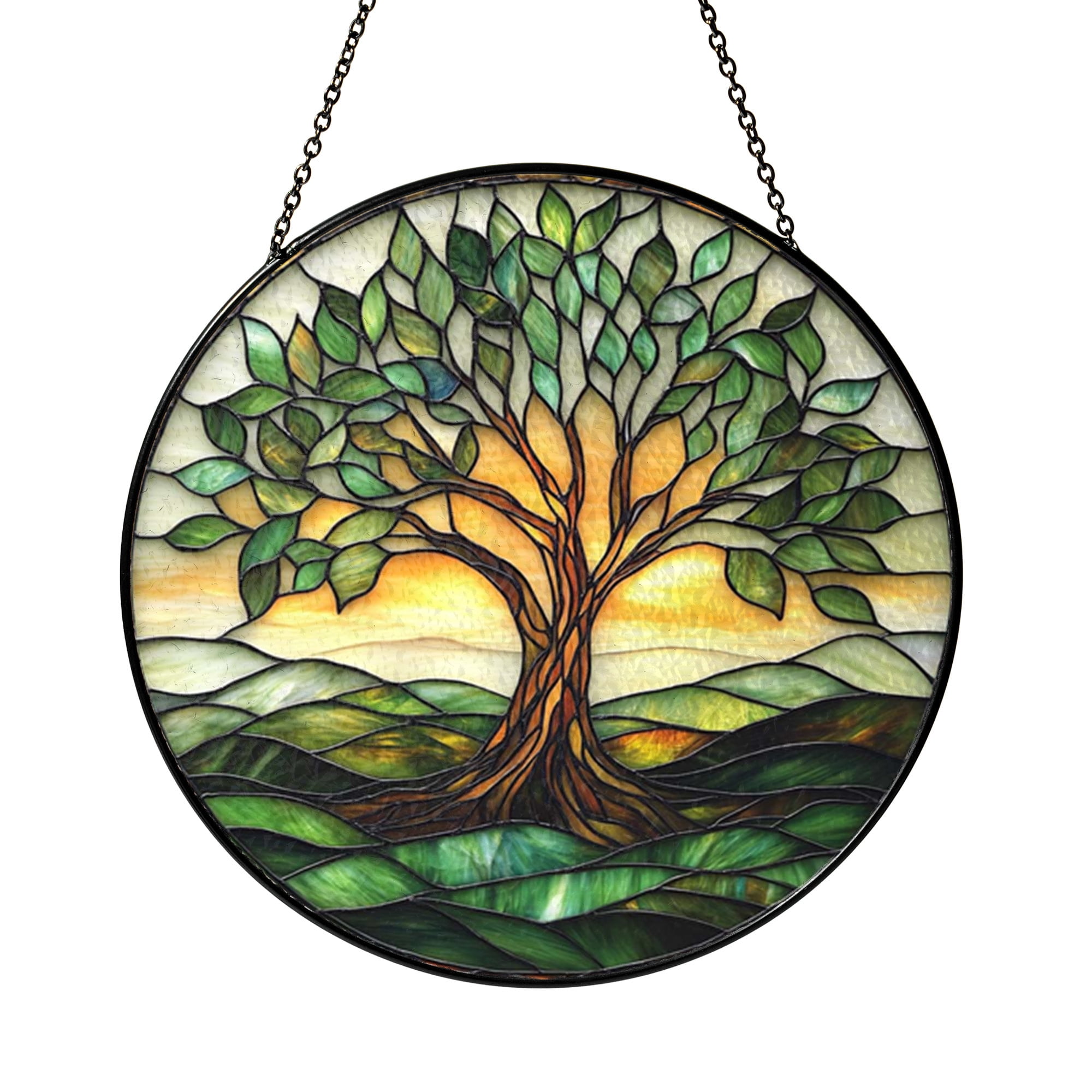 Scenic Tree Stained Glass Style Window Suncatcher - Walmart.com