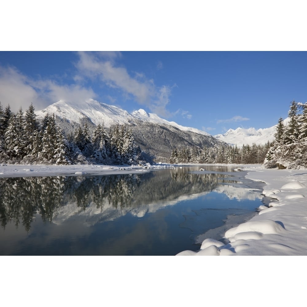 Scenic Winter Landscape Of Mendenhall River Mendenhall Glacier And ...