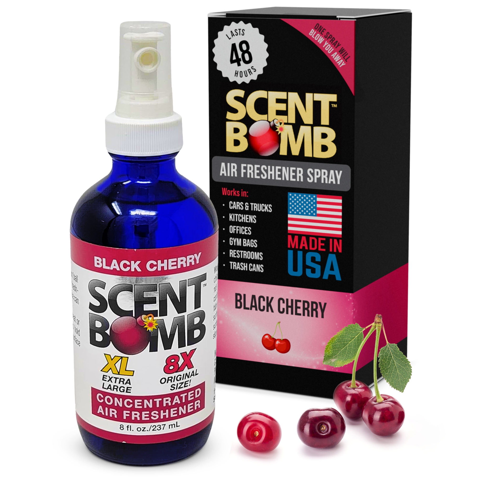 Scent Bomb Black Cherry Air Freshener Spray, Long-Lasting Odor ...
