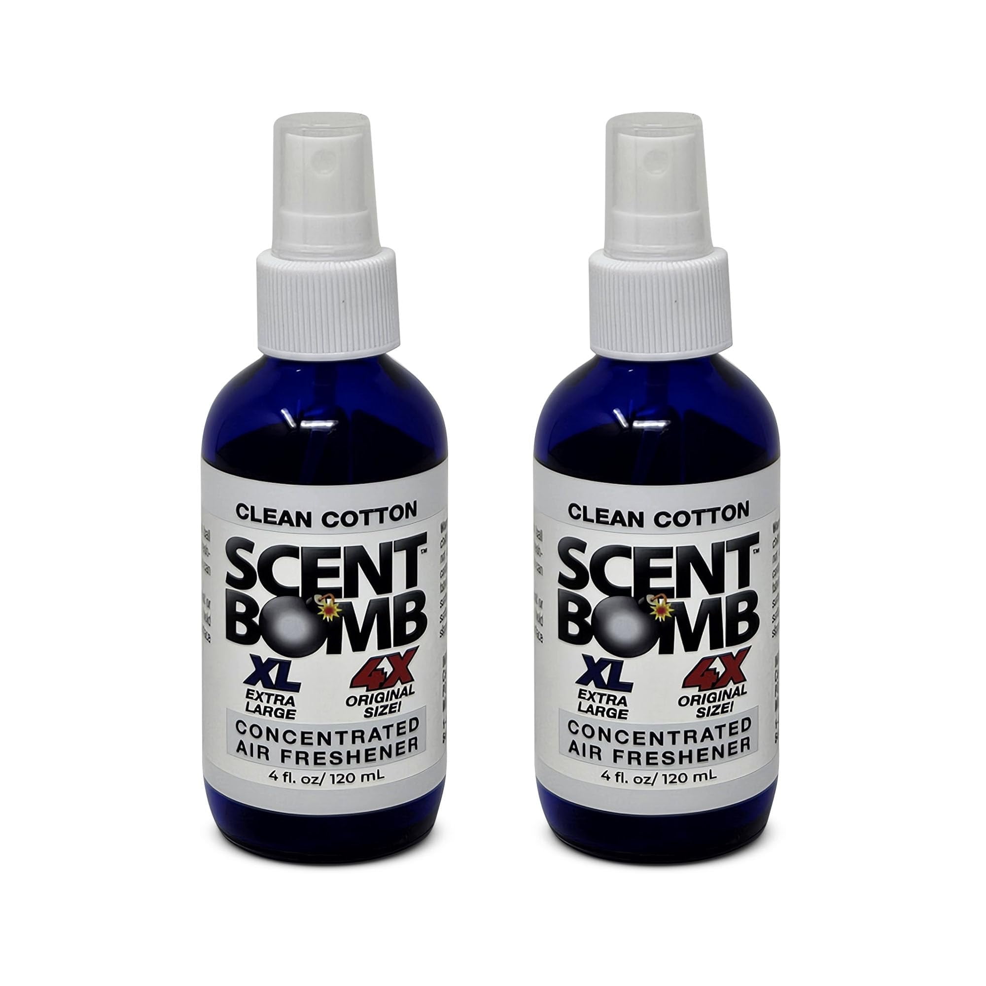 Scent Bomb Clean Cotton Air Freshener Spray 4 oz 2-Pack, Long-Lasting ...