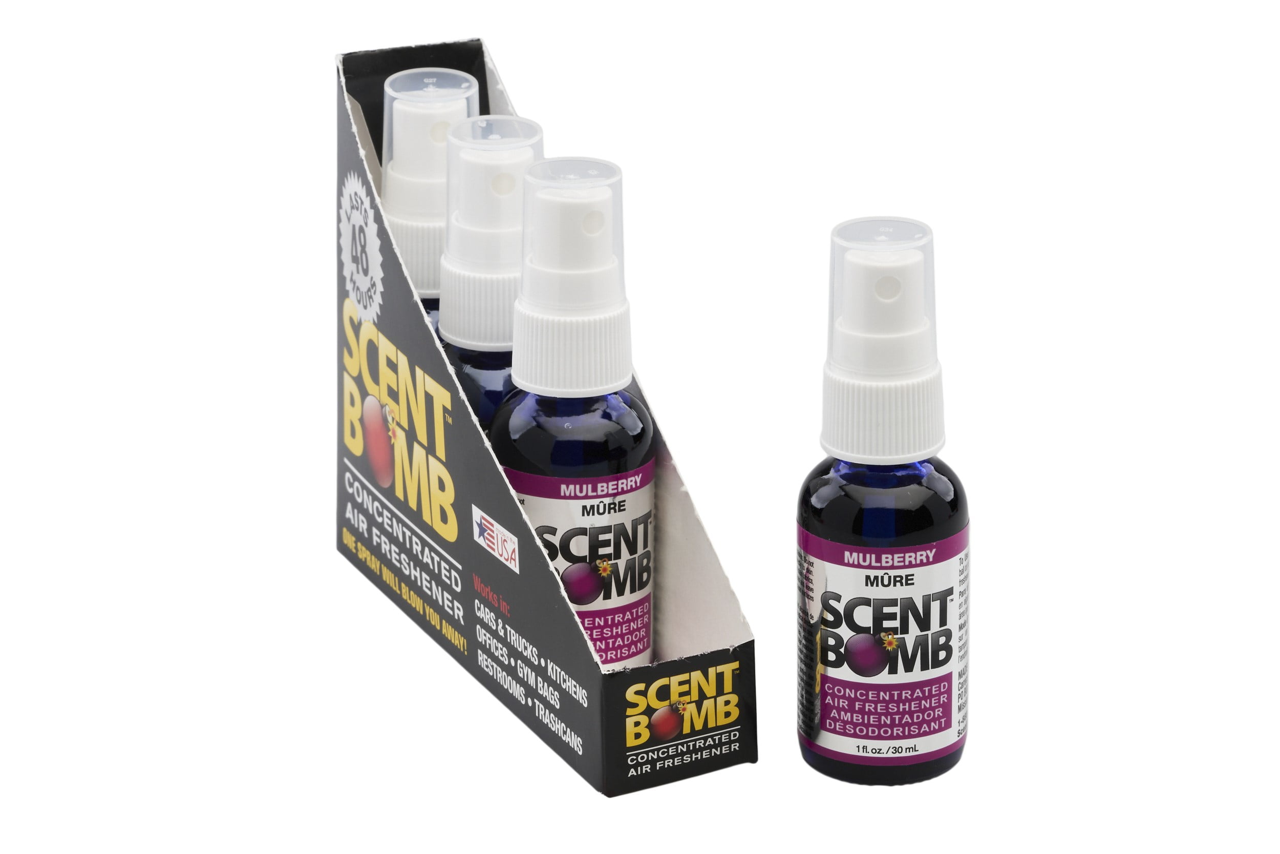 Scent Bomb Air Freshener - Mulberry 1 oz Spray - 4 Count Bottle Pack ...