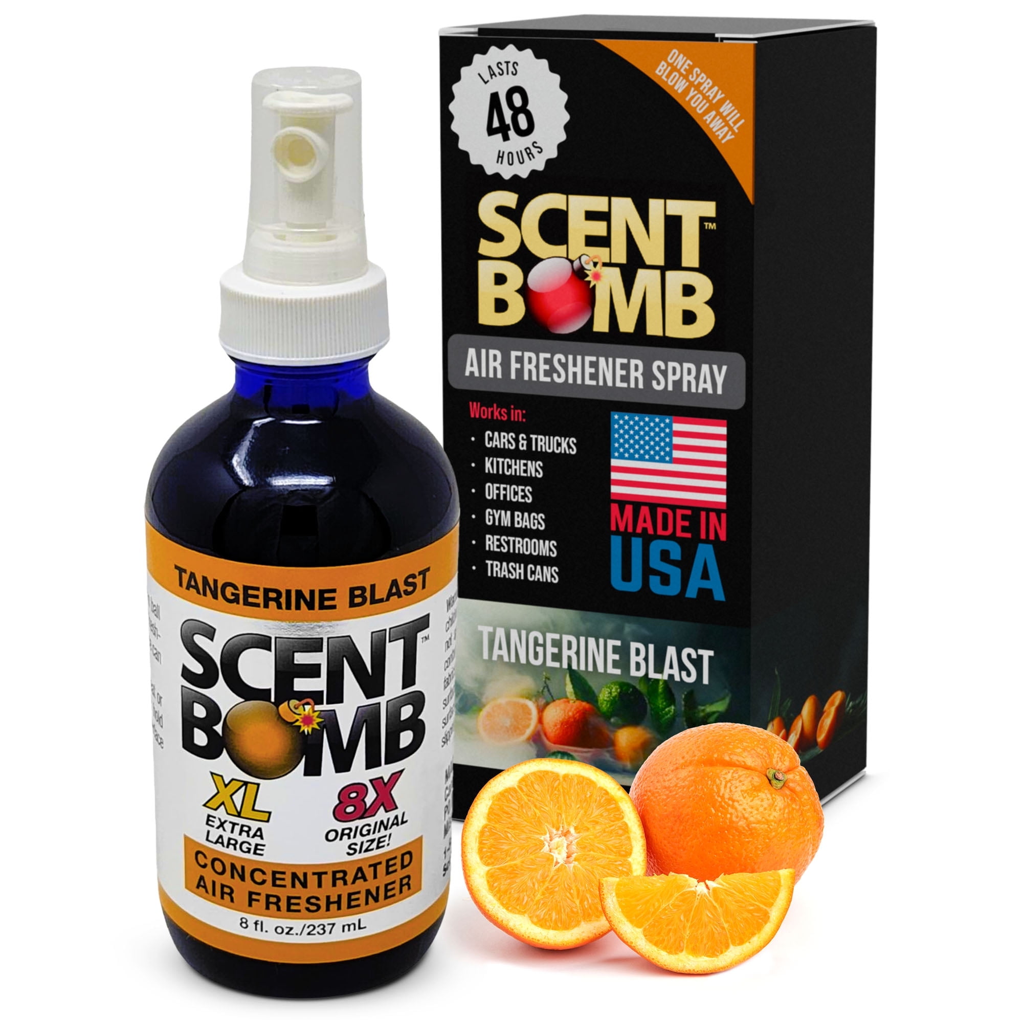 Scent Bomb Tangerine Blast 8 oz Air Freshener Spray, Long-Lasting Odor ...