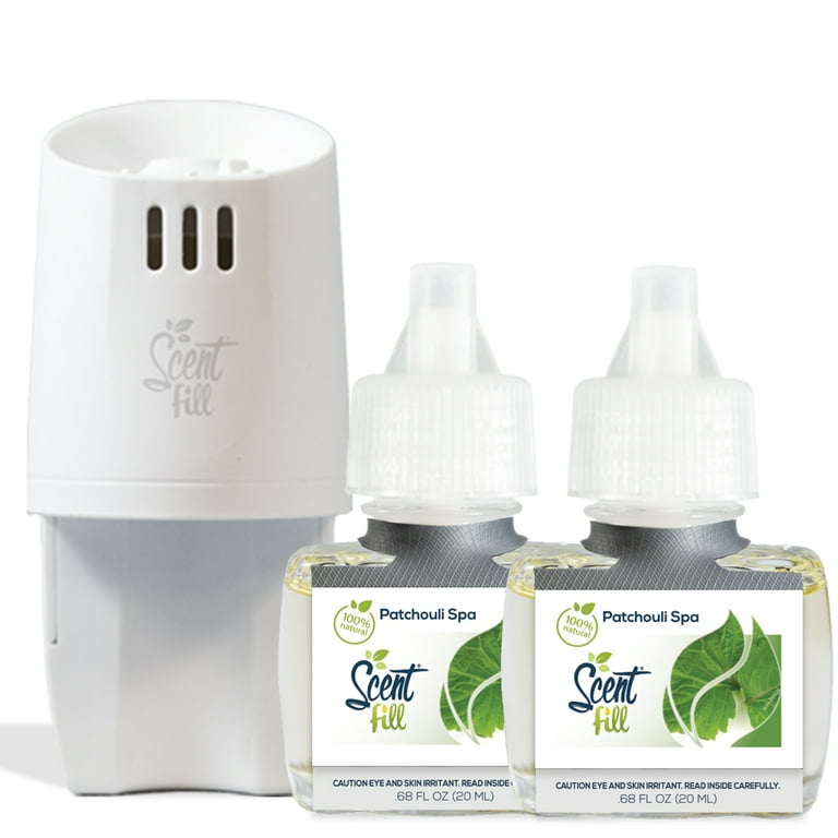 Scent Fill 100 Natural Patchouli Spa Plug in Air Freshener Starter Kit Scented Oil Refills 2 Refills Diffuser Walmart