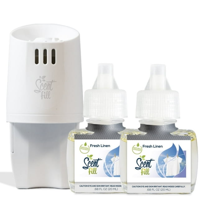 Scent Fill Fresh Linen Plug in Air Freshener Starter Kit, Scented Oil ...