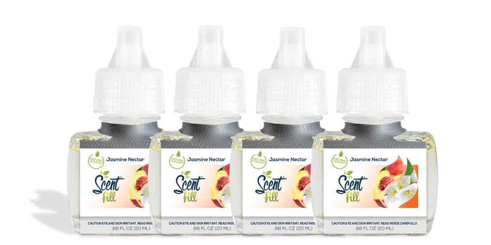 Scent Fill Jasmine Nectar Plug in Air Freshener, 4 Scented Oil Refills ...