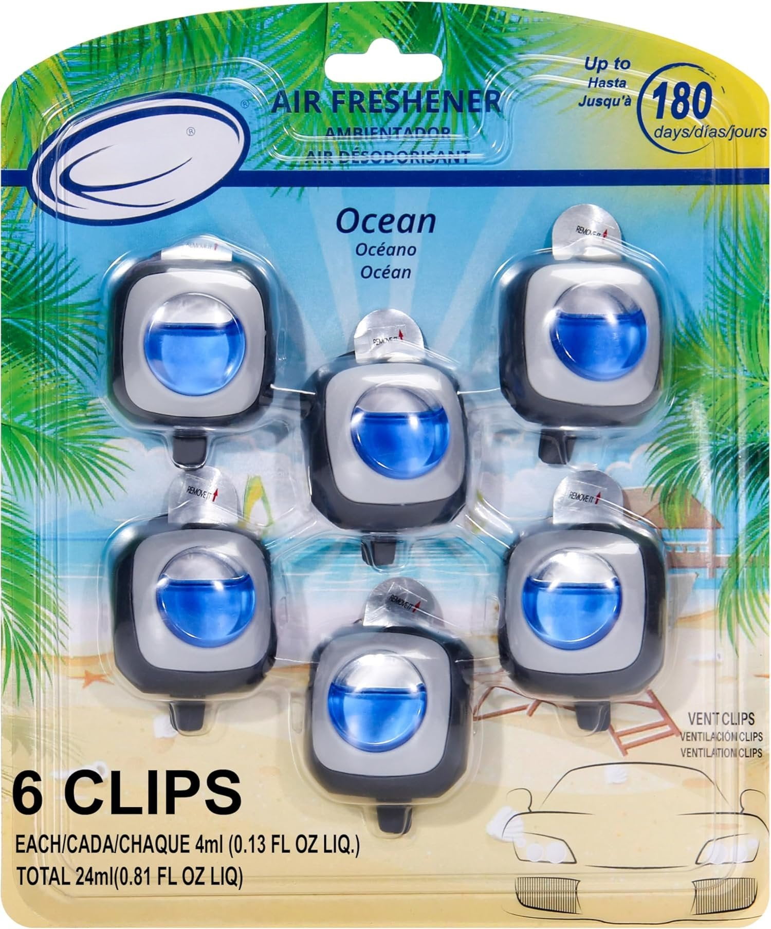 Scent Freshener Clip, 6 Vent Clips, 4ml Each, Long Lasting Freshener ...