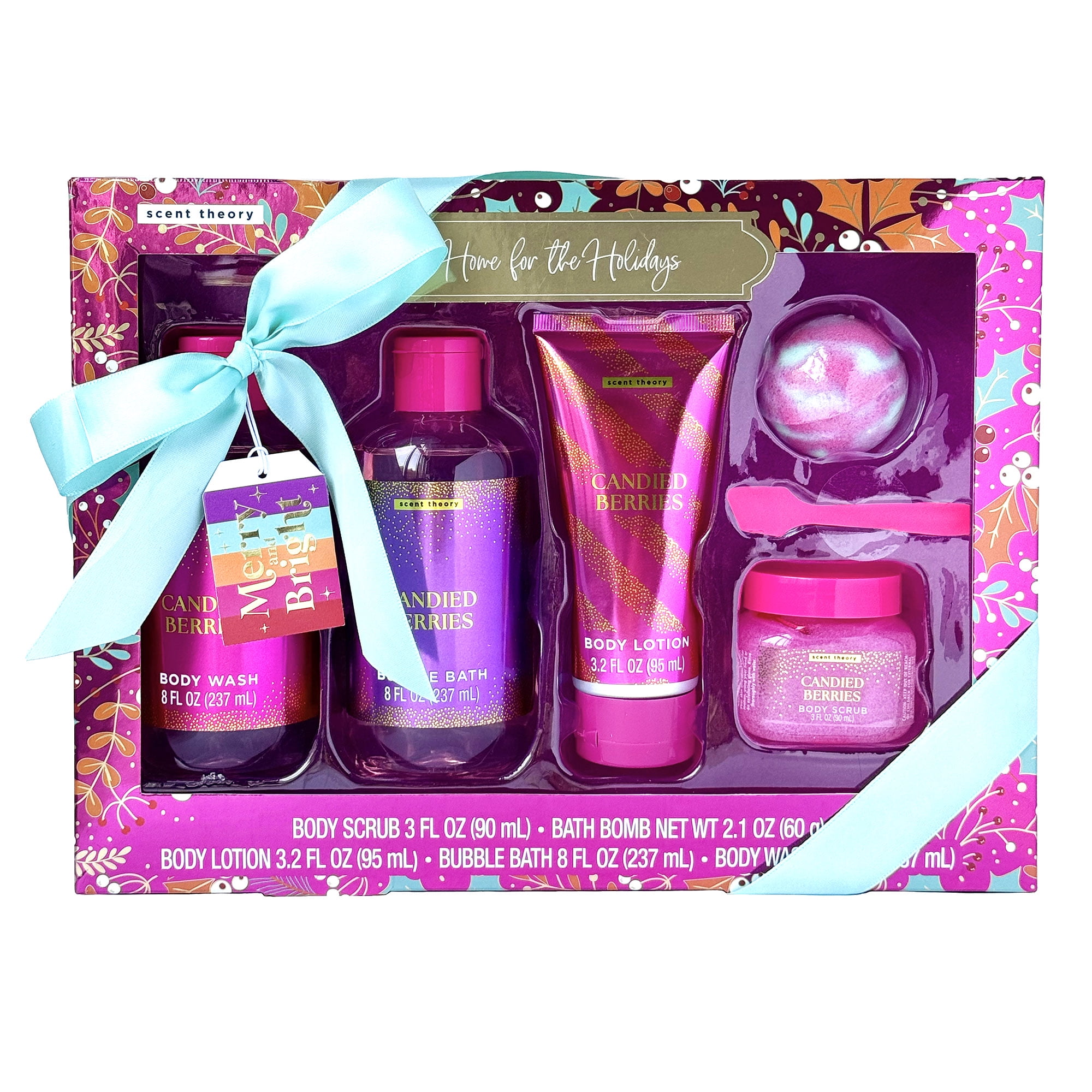 Scent Theory Candied Berries Holiday Bath Gift Set, 5 Piece - Walmart.com