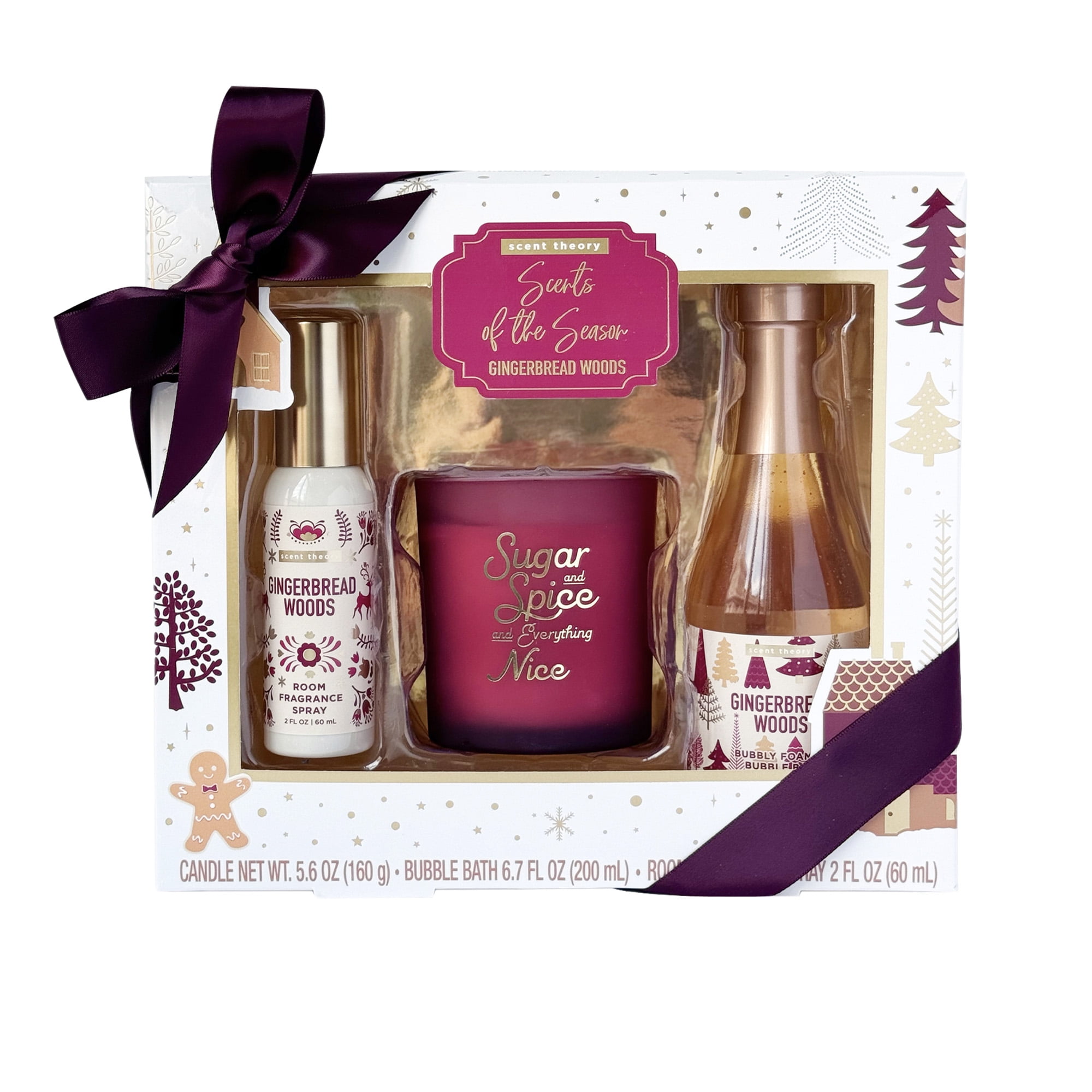 Scent Theory Gingerbread Woods Holiday Fragrance Gift Set, 3 Piece ...