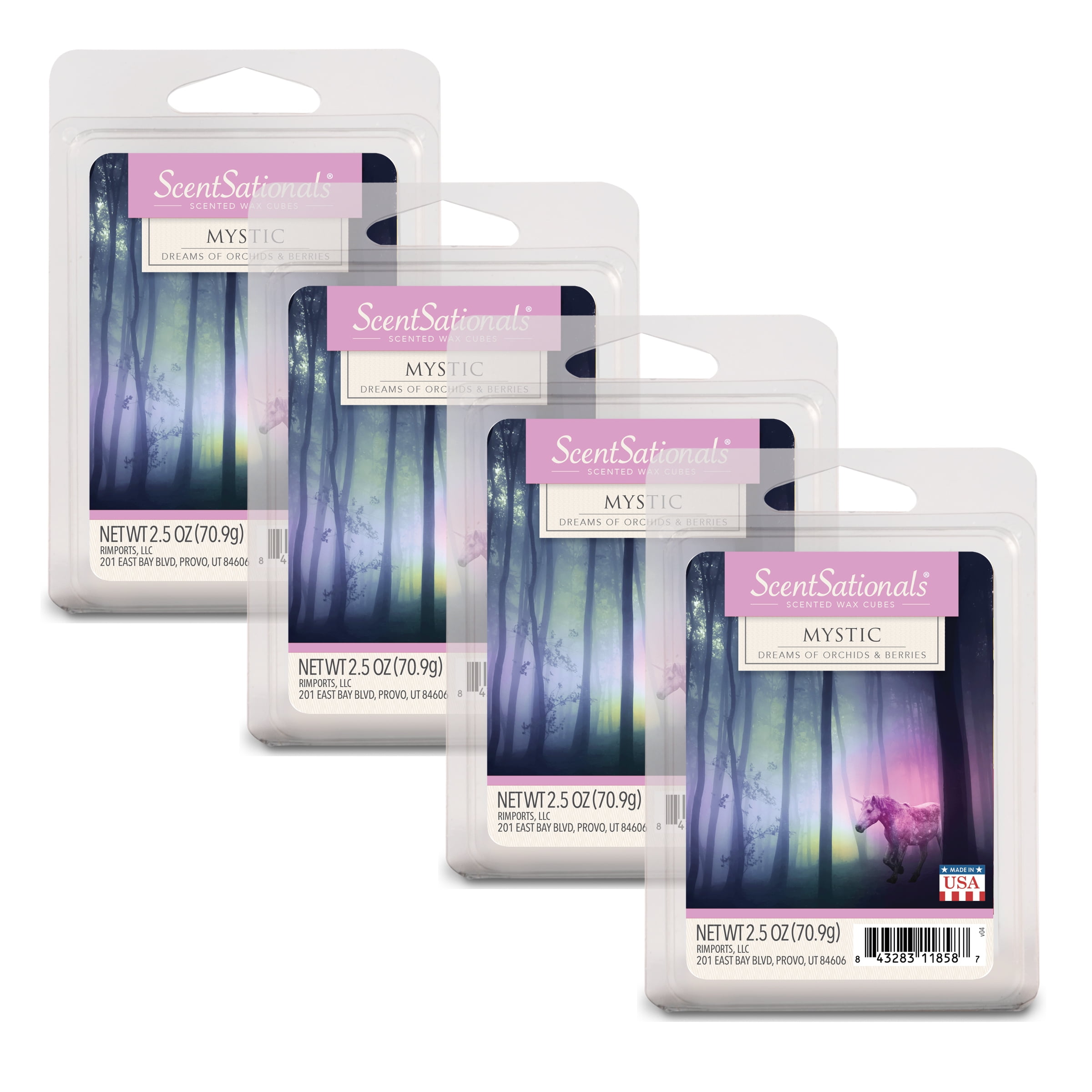 ScentSationals Mystic Scented Wax Melts 2.5 oz, 4-Pack - Currant, Blackberry, Vanilla - Walmart.com