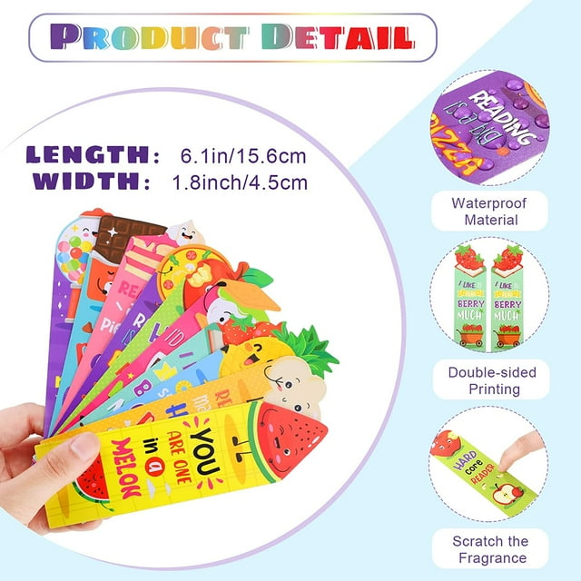 Scented Bookmarks Kids Scratch And Sniff Bookmarks Fruit Food Theme ...