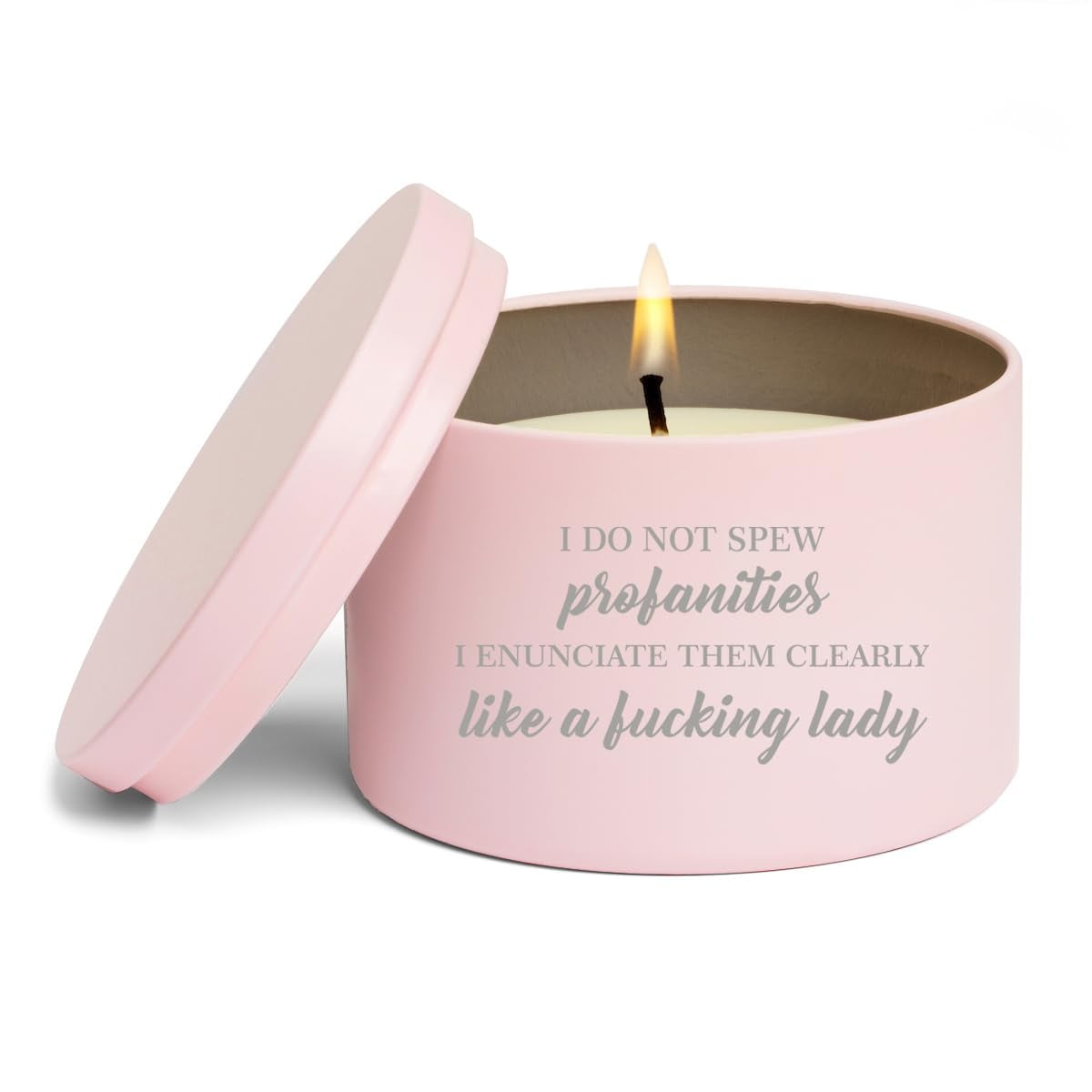 Scented Candle Gift 8oz with Lid I Do Not Spew Profanities Funny Woman ...