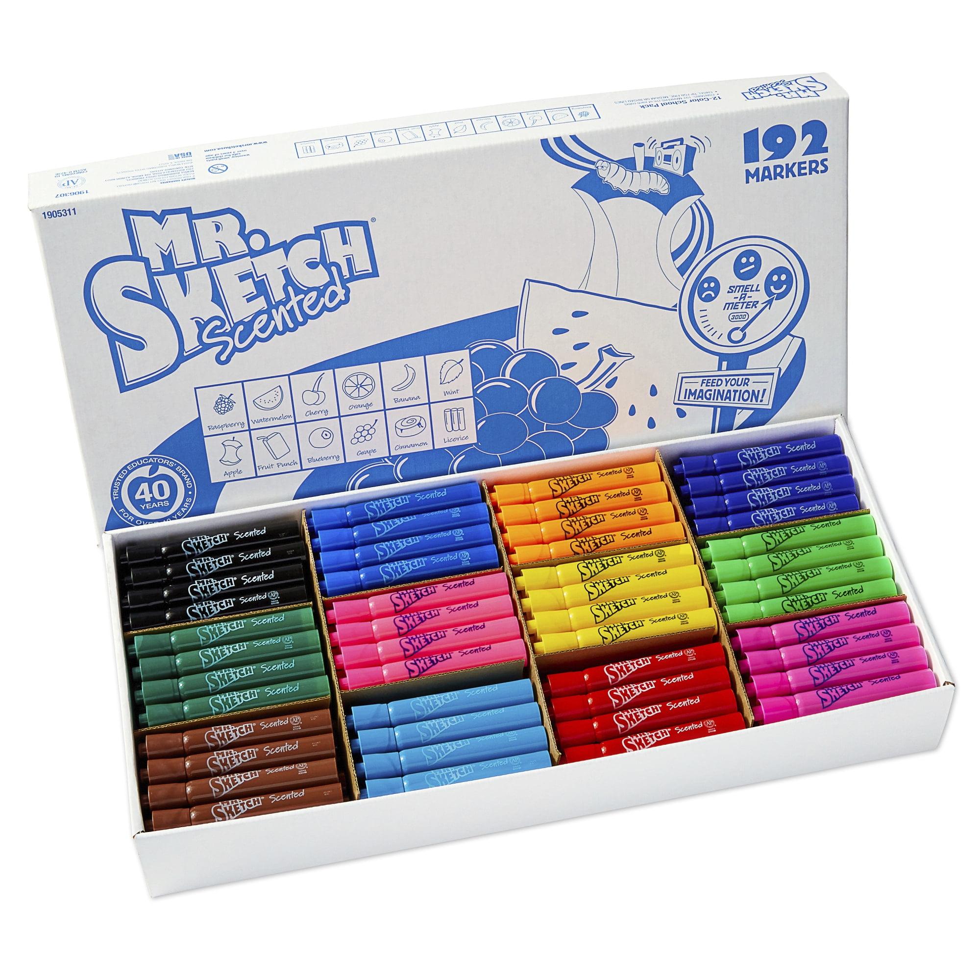 Scented Chisel Tip Markers, 12 Colors, 192 Count - Walmart.com