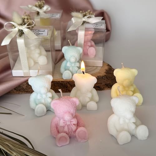 Scented Cute Mini Bear Soy Candles for Guests - Personalized Mini ...
