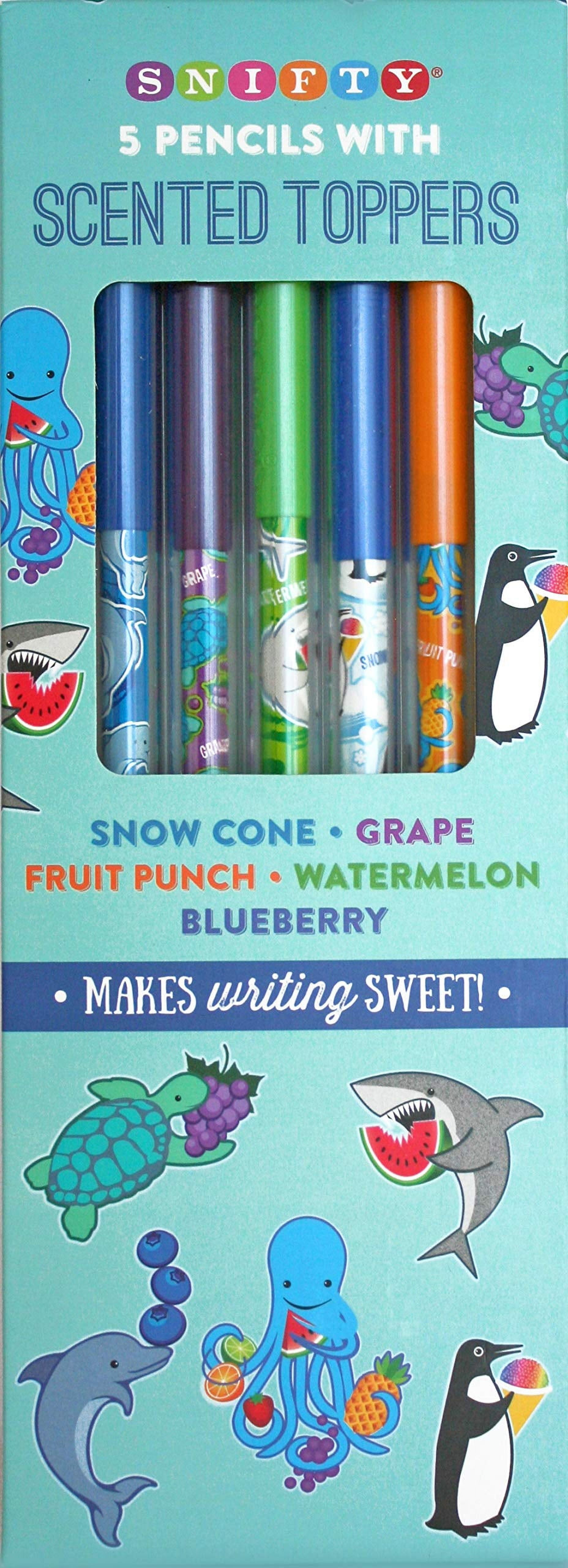 Snifty Scented Pencil Toppers with Aquarium Themed Pencils, 5 Pack ...