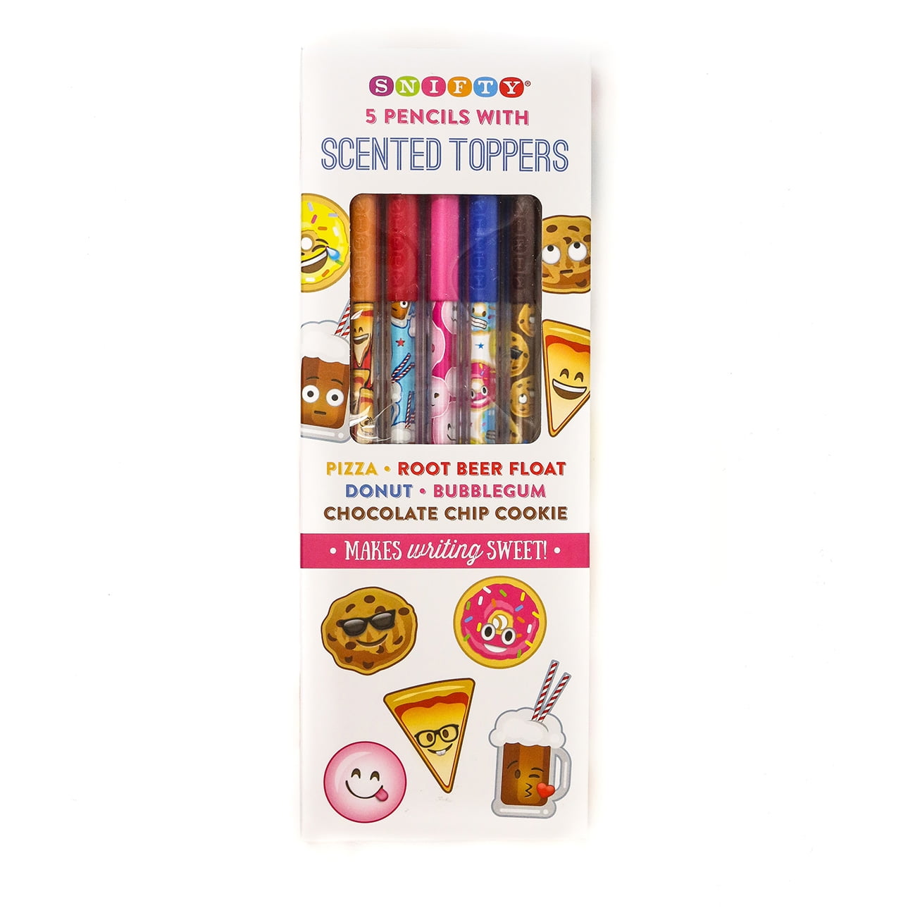 SNIFTY Scented Pencil Toppers with Emoji Themed Pencils (5 Pack ...
