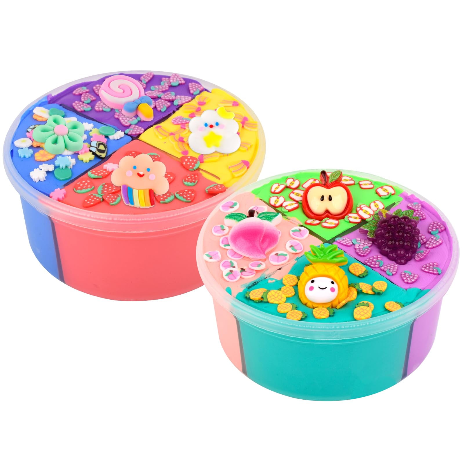 Scented Slime Kit with 2 Pack Butter Slime, Four-Toned Fidget Slime Toy ...