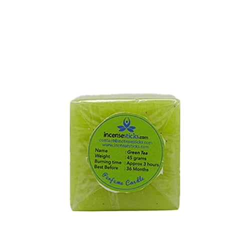 Scented Square Candle, 45g, Green Tea Fragrance, 2 to 3 hrs Burn Time ...