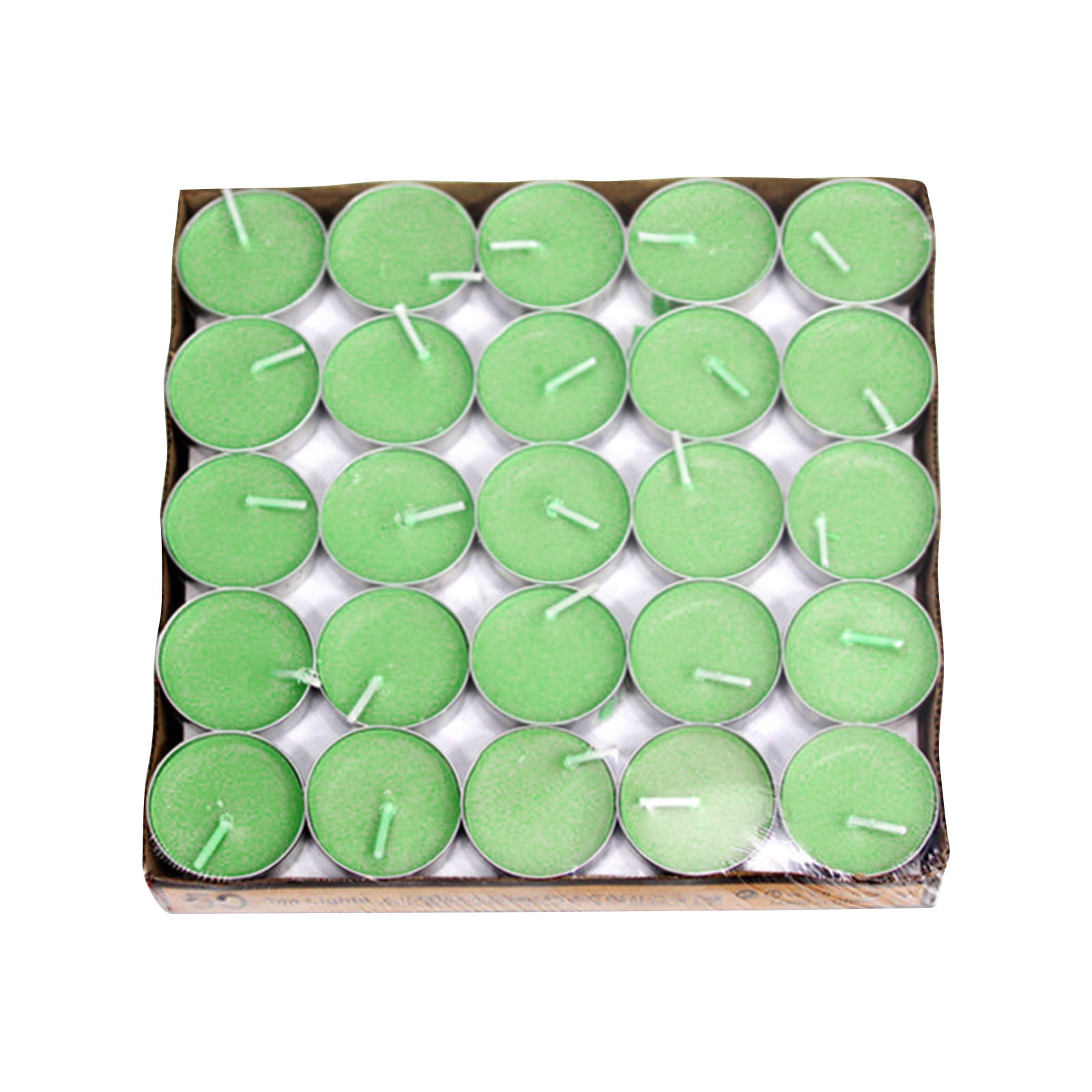 Scented Tea Light Candles 50 Pack Green Citronella Wax for Mosquito ...