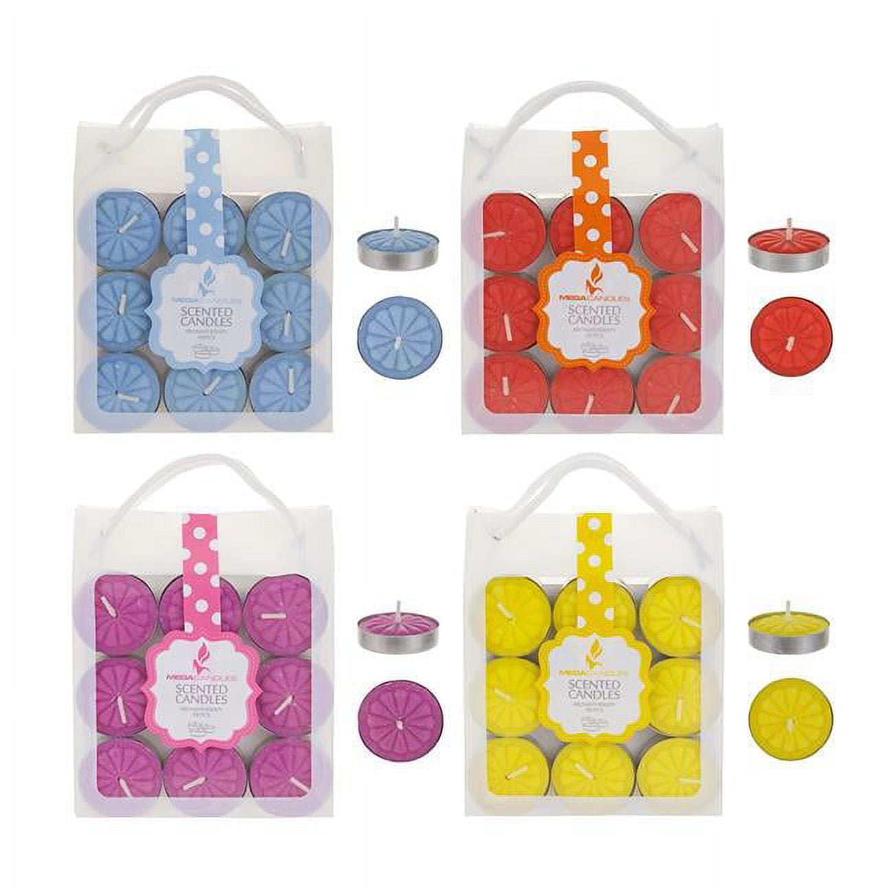 Scented Tea Light Candles, Assorted Color - 48 Per Pack - Case of 48 ...