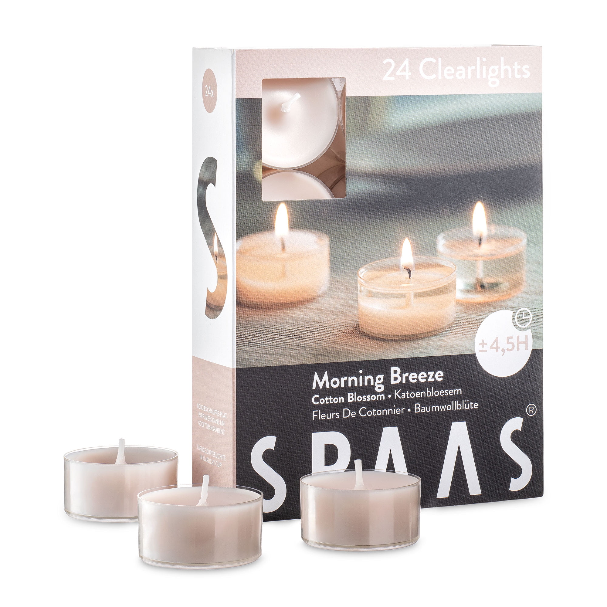 Scented Tea Lights Candles in Clear Cups, Cotton Blossom Fragrance, for ...