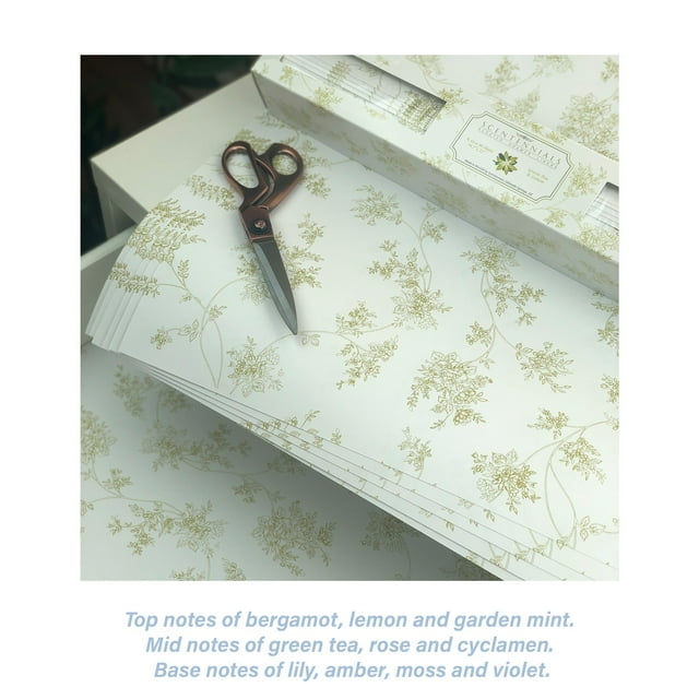 Scentennials Scented Drawer Liners - Green Tea & Lemon Floral Print ...