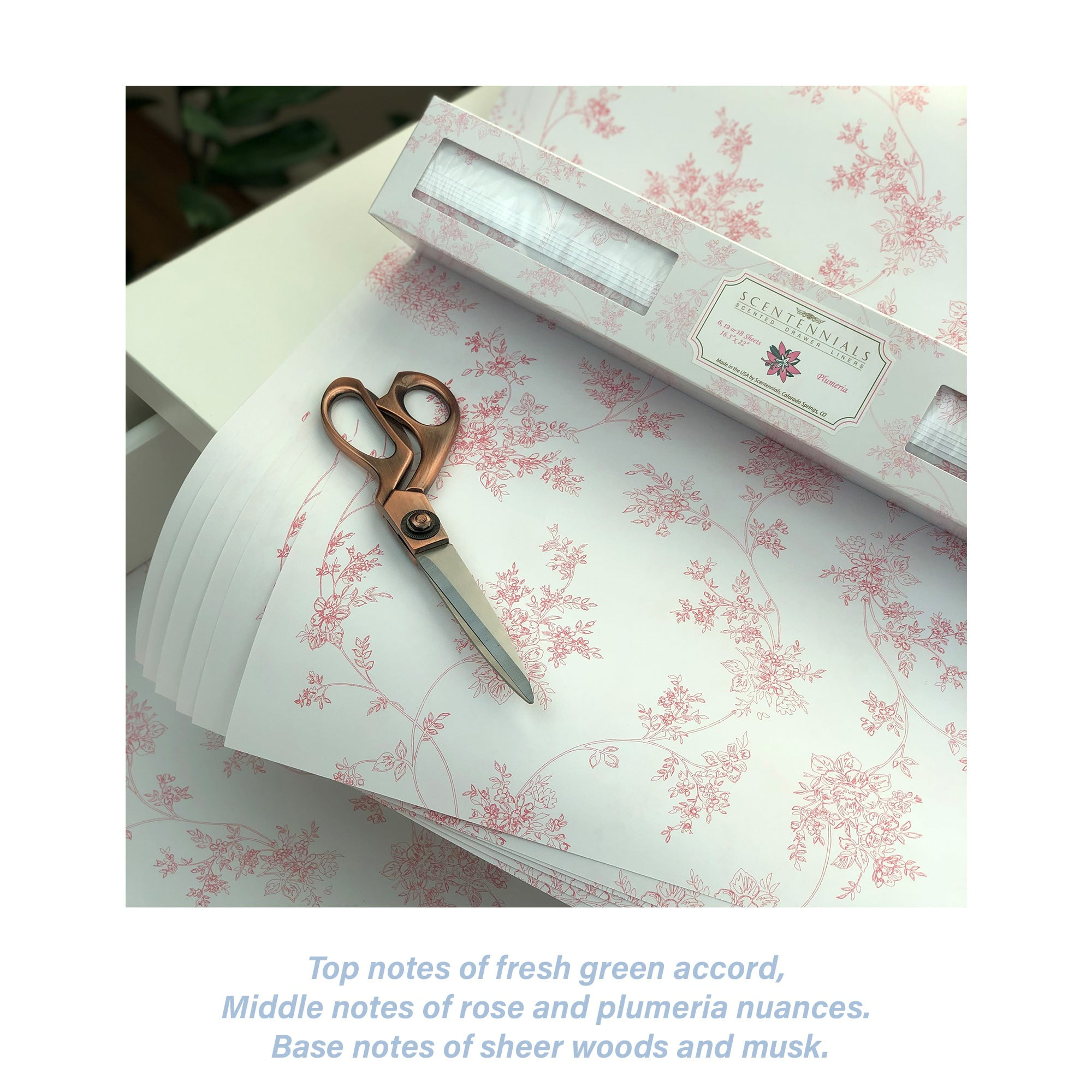 Scentennials Scented Drawer Liners - Plumeria Floral Print - 12 Sheets ...