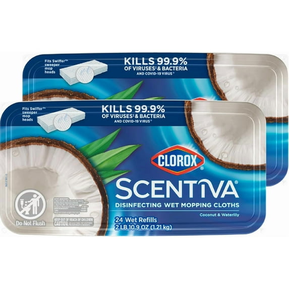 Scentiva Disinfecting Wet Mop Pad, Disposable Mop Heads, Coconut and ...