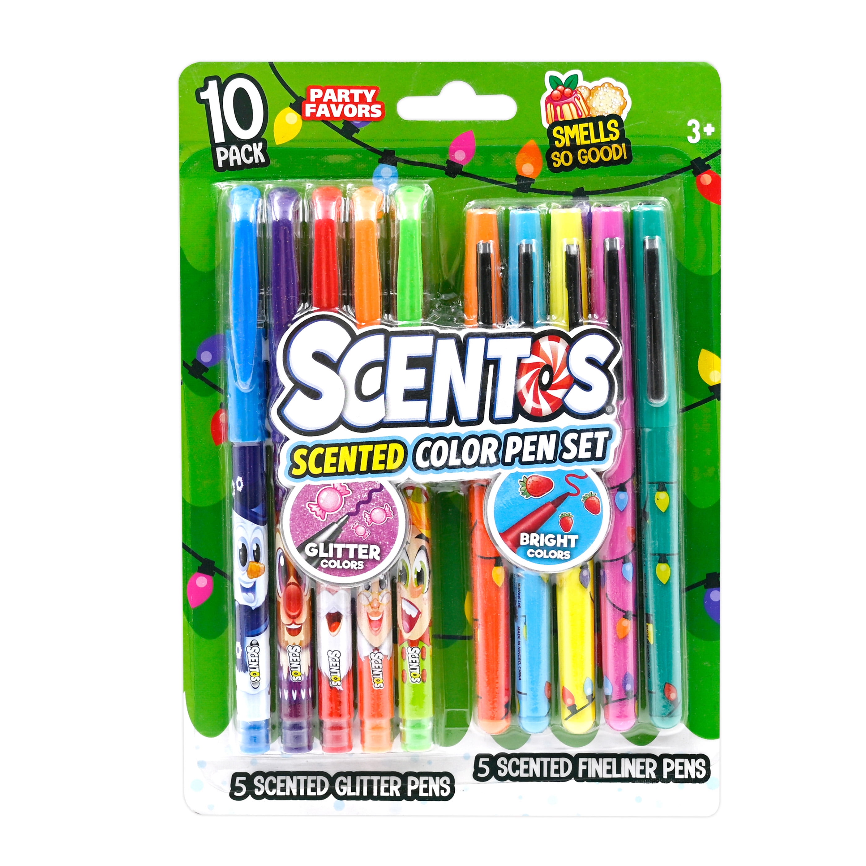 Scentos Scented 10ct Fine Line/Gel Pens Christmas Set - 3+ - Walmart.com