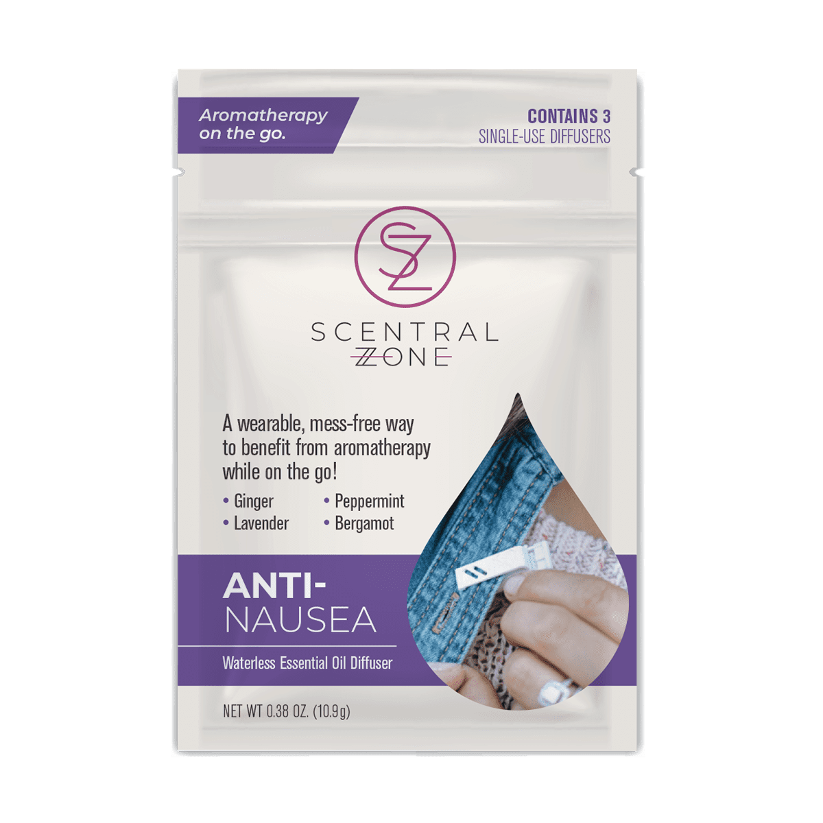 Scentral Zone Anti-Nausea Waterless Essential Oil Diffuser, 3-Pack ...