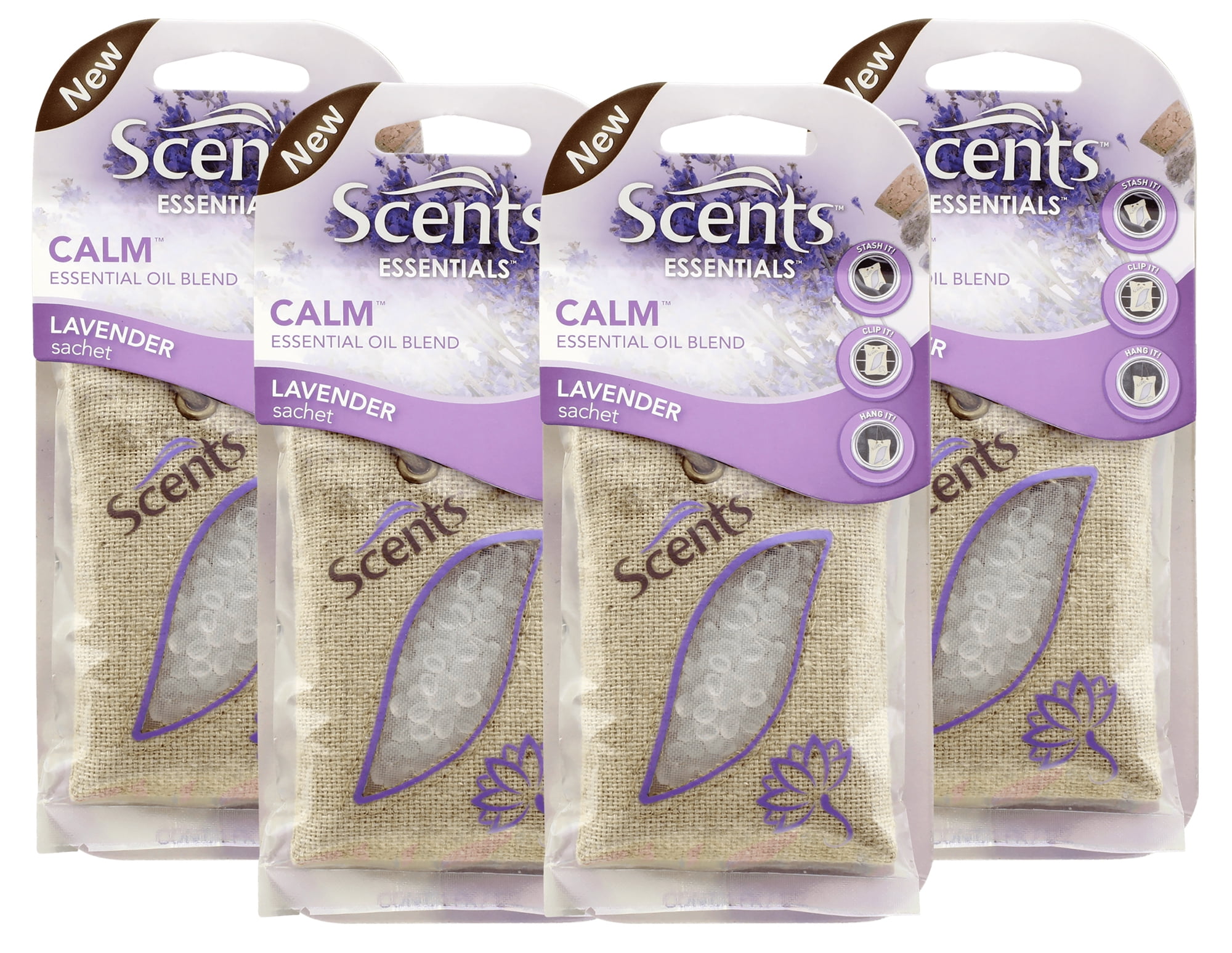Scents Automotive Essentials Air Freshener: Calm, Lavender Sachet, 4 ...