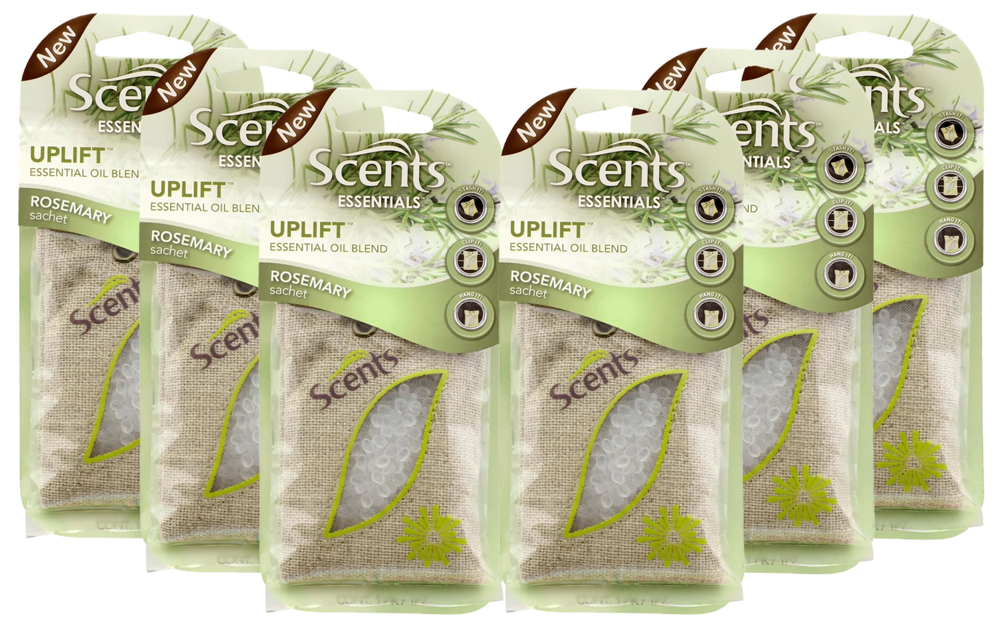 Scents Automotive Essentials Air Freshener: Uplift, Rosemary Sachet, 6 ...