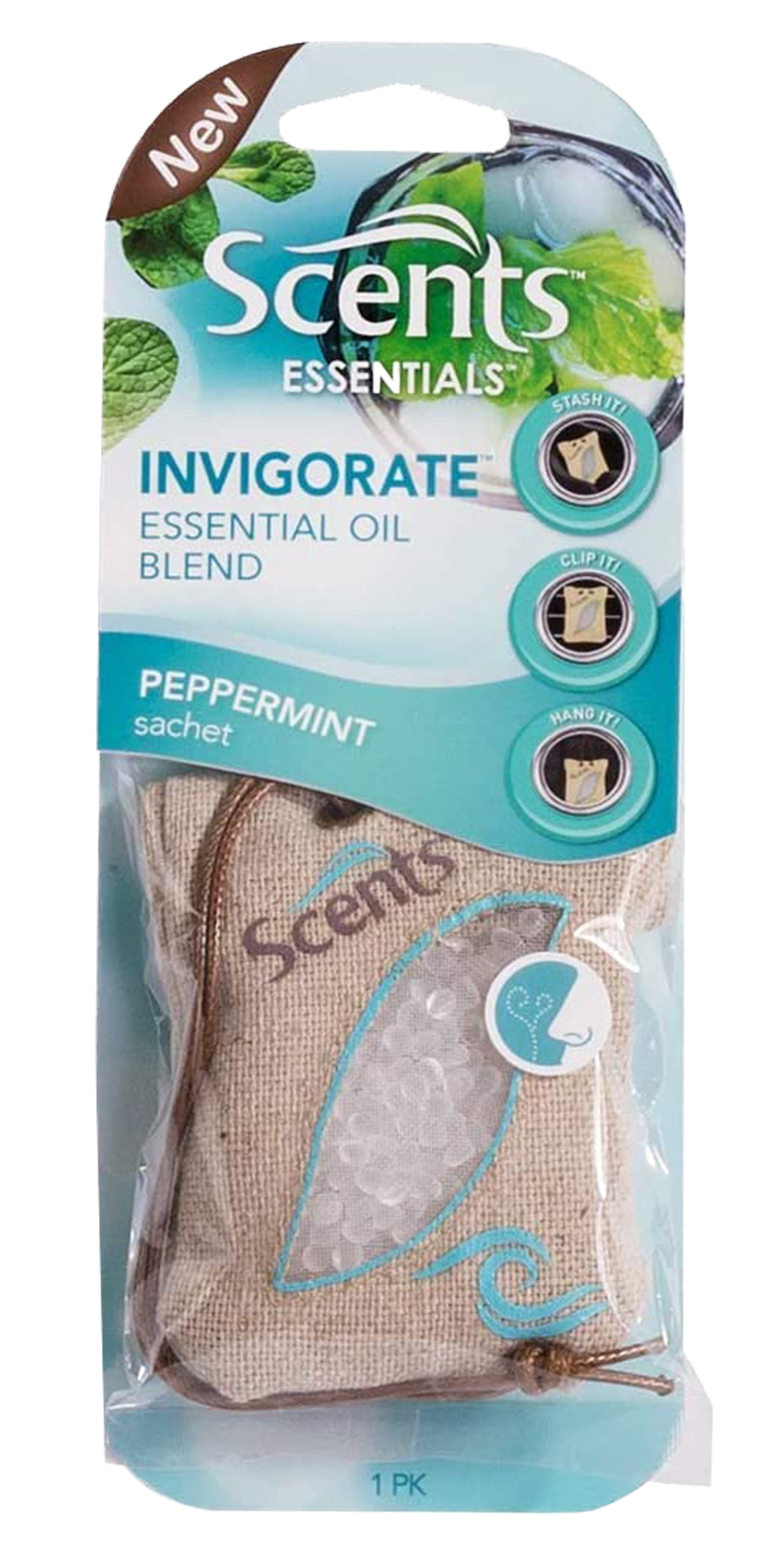 Niteo Scents Essentials Air Freshener, Peppermint, 17g – Invigorating Essential Oil Clip for ...