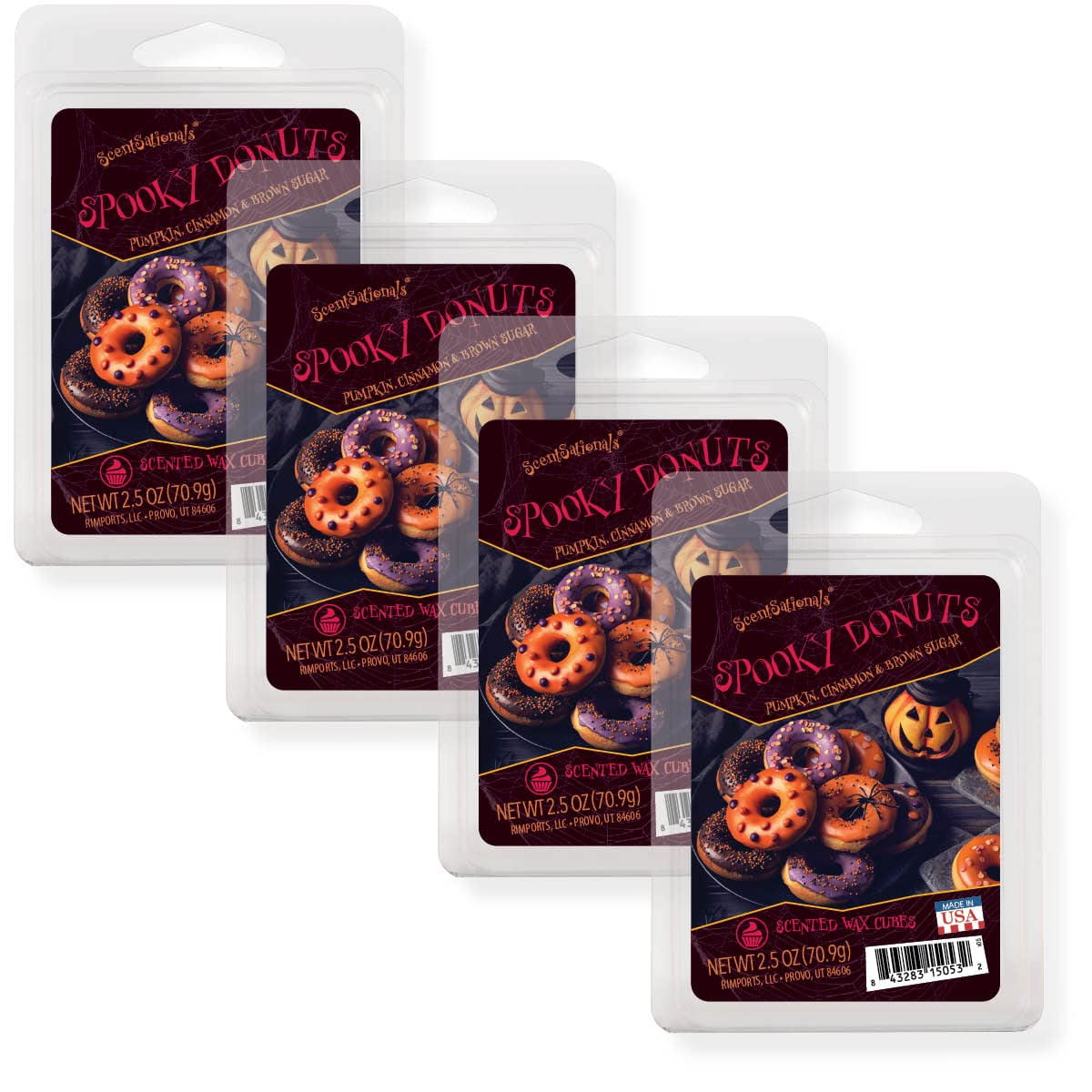 Scentsationals Wax Melts, Wax Cubes Strong Scent - Enchanted Night Collection Spooky Donuts ...